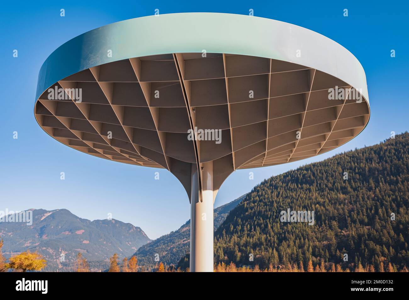 Metal modular building in the form of a dome. The tent stands on the ...
