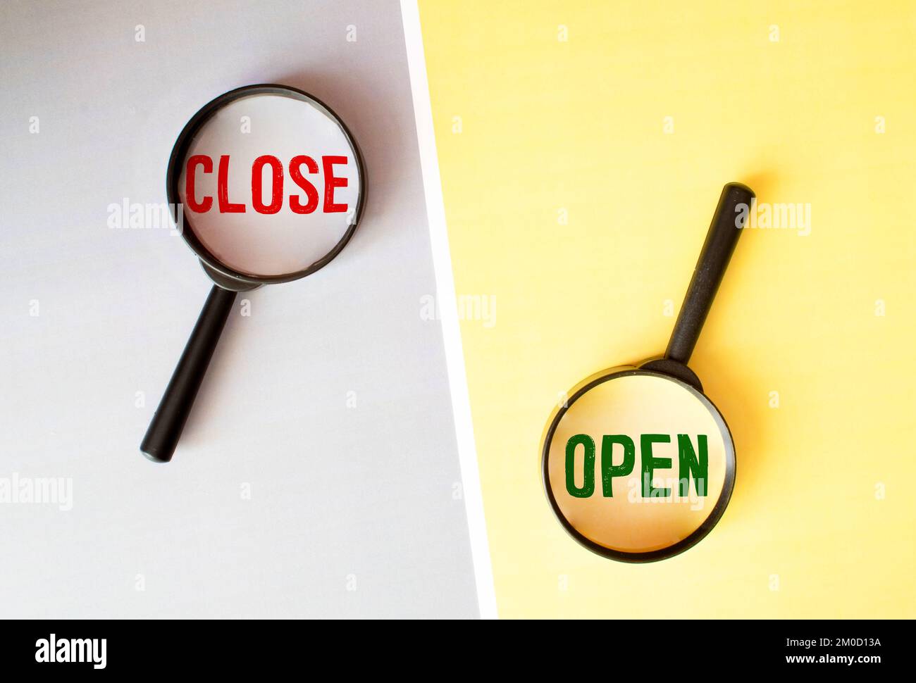 Open and close door signs isolated on a white background Stock Photo ...