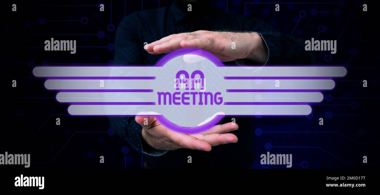 Hand writing sign Aa Meeting. Business approach gathering of alcohol ...