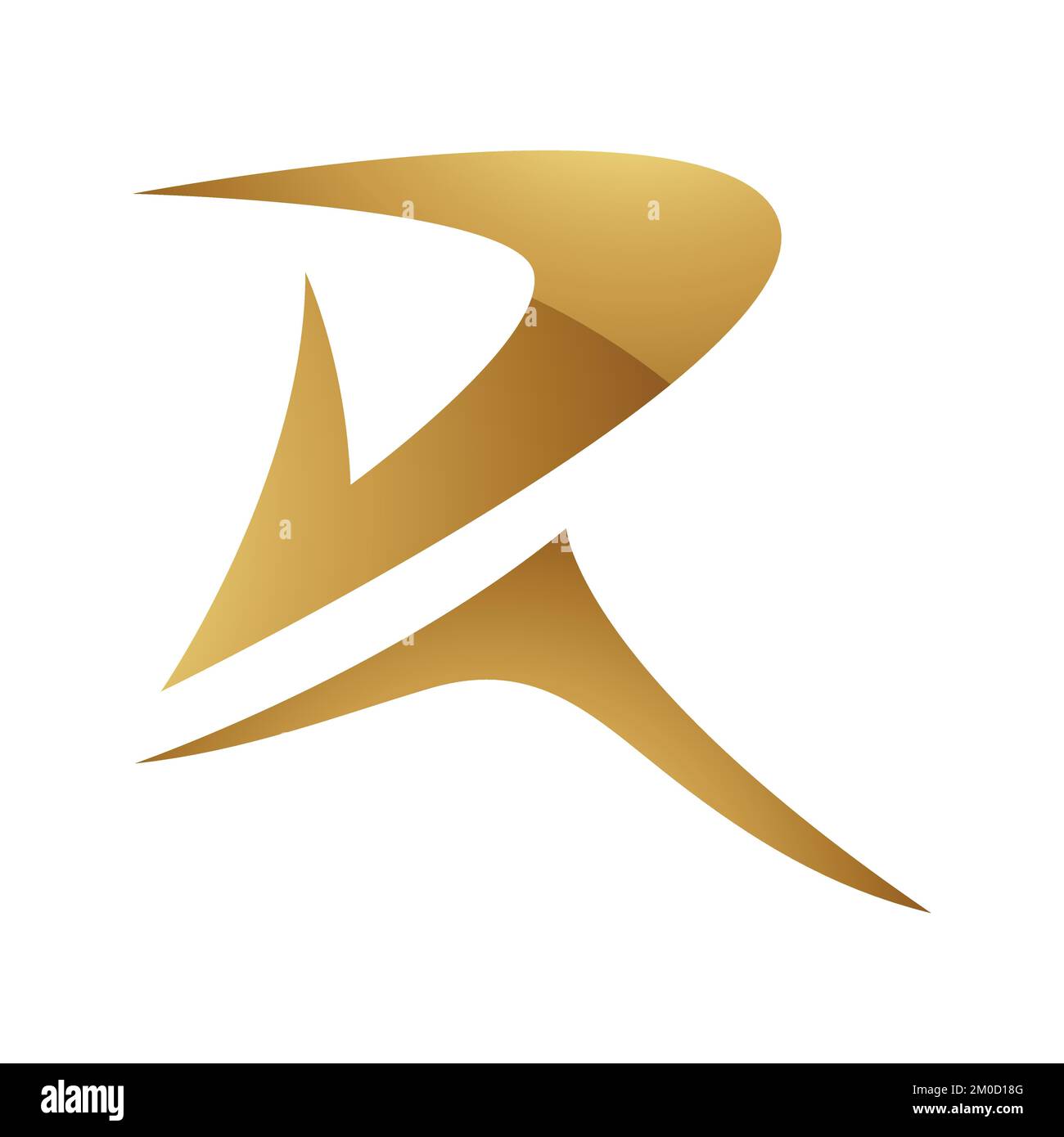 Golden Letter R Symbol on a White Background - Icon 8 Stock Vector ...