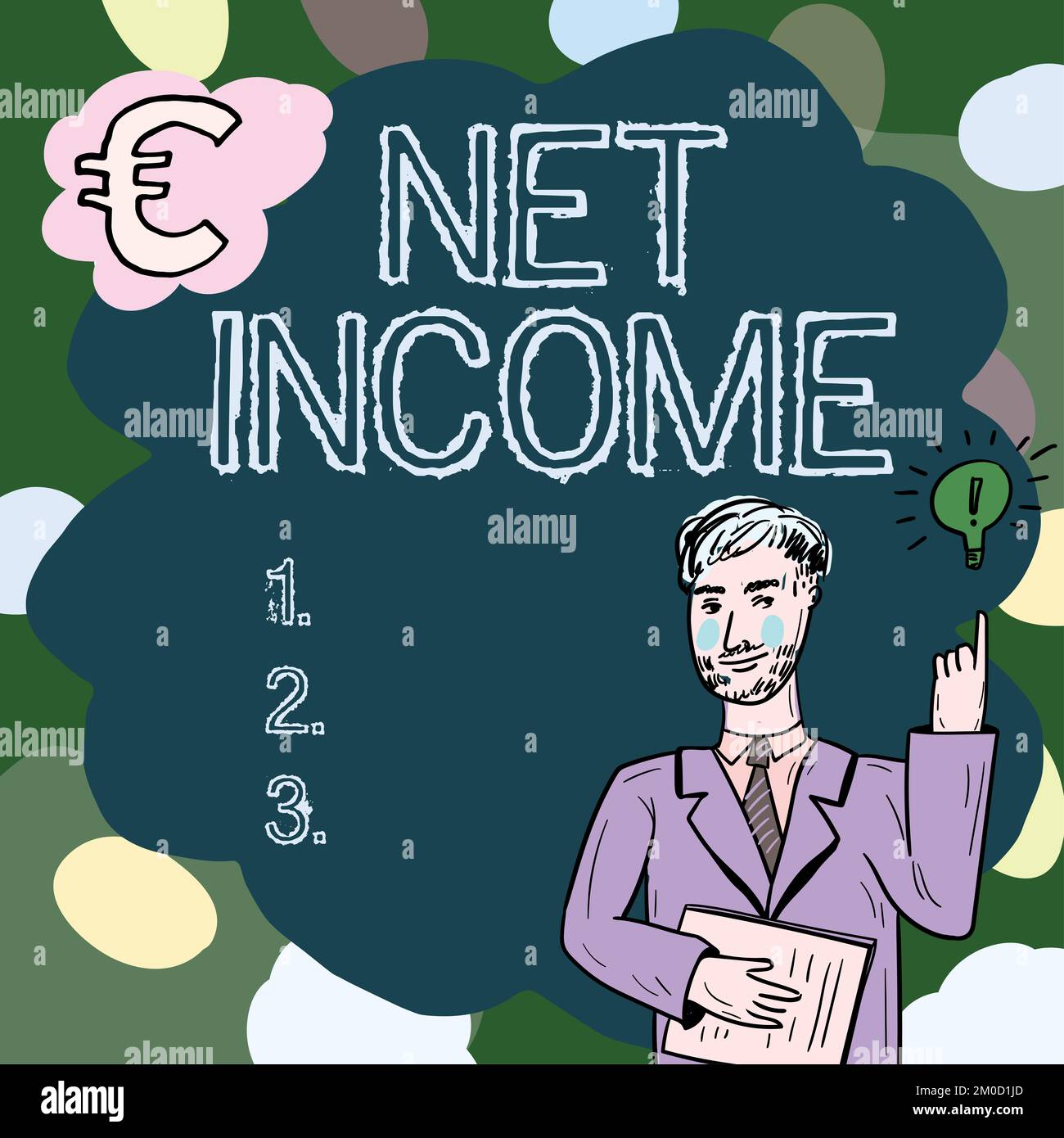 Handwriting text Net Income. Business overview the gross income ...