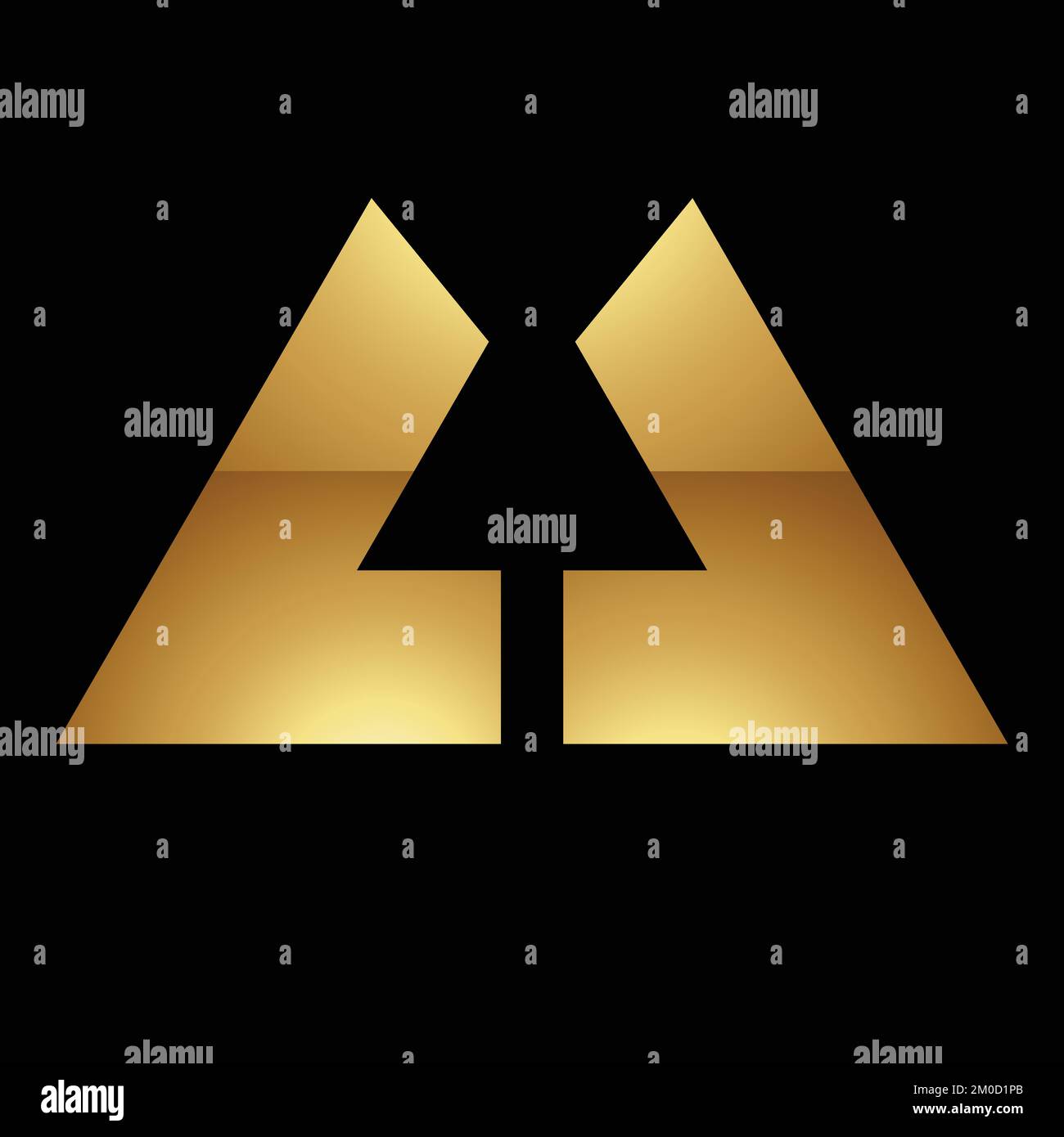 Golden Letter U Symbol on a Black Background - Icon 1 Stock Vector ...