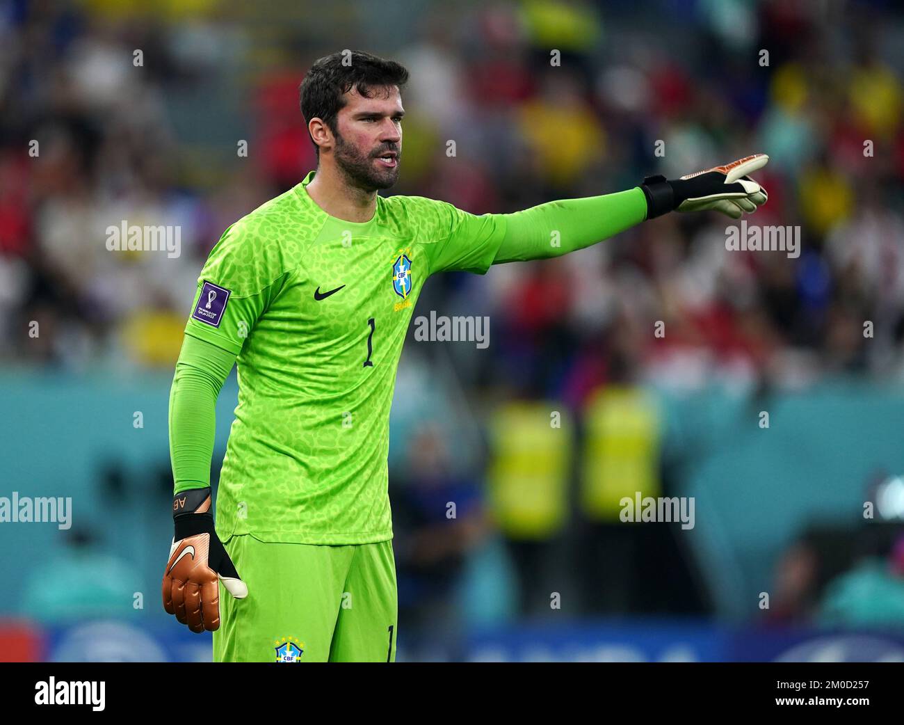 Brazil goalkeeper Alisson during the FIFA World Cup Round of Sixteen ...