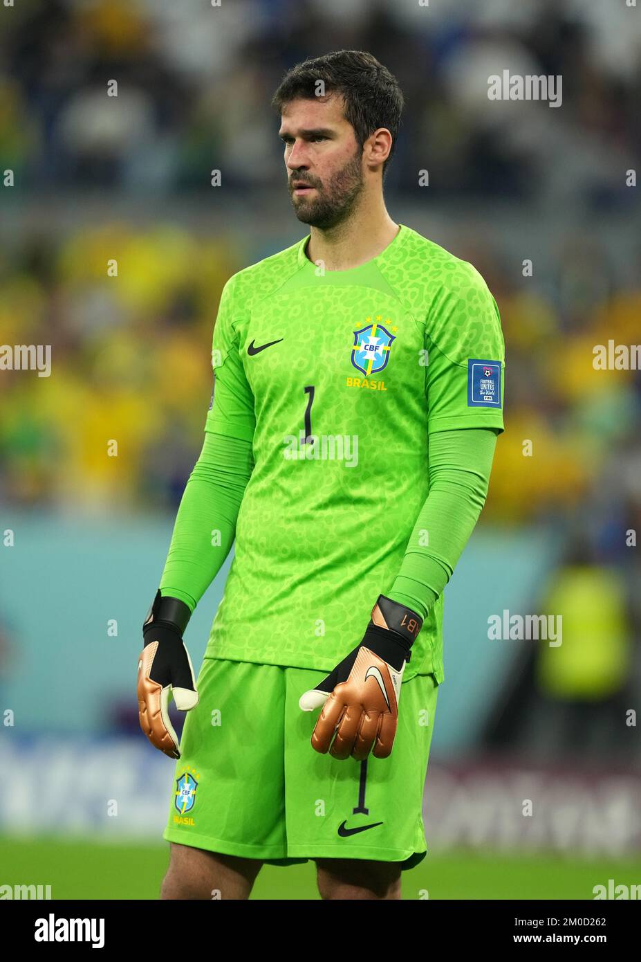 Brazil goalkeeper Alisson during the FIFA World Cup Round of Sixteen ...