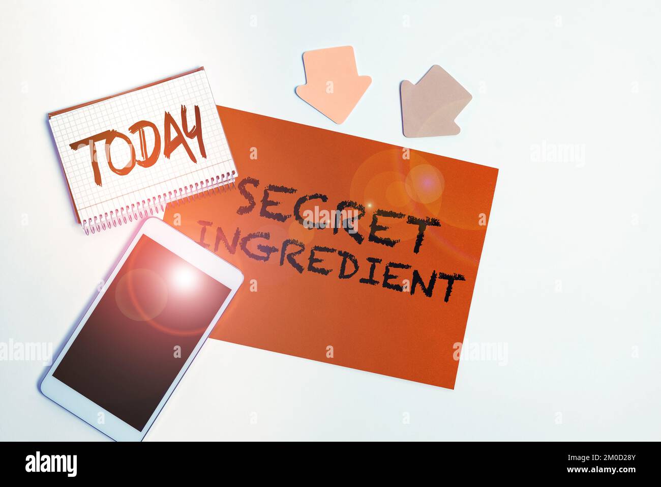 Hand writing sign Secret Ingredient. Business concept special technique ...