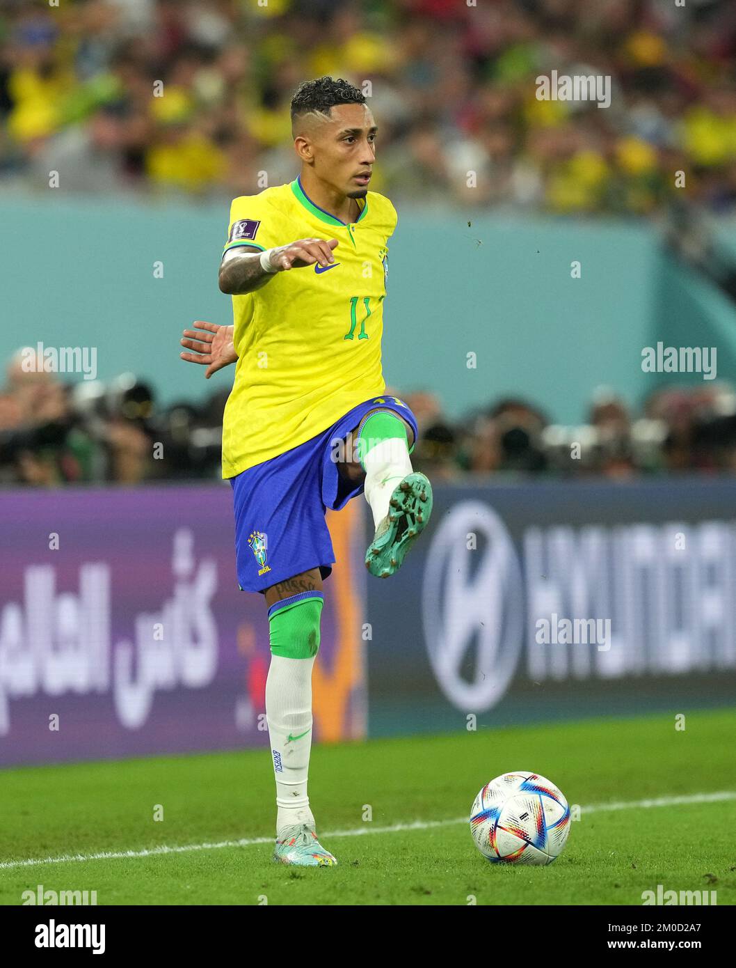 Brazil's Raphinha during the FIFA World Cup Round of Sixteen match at ...