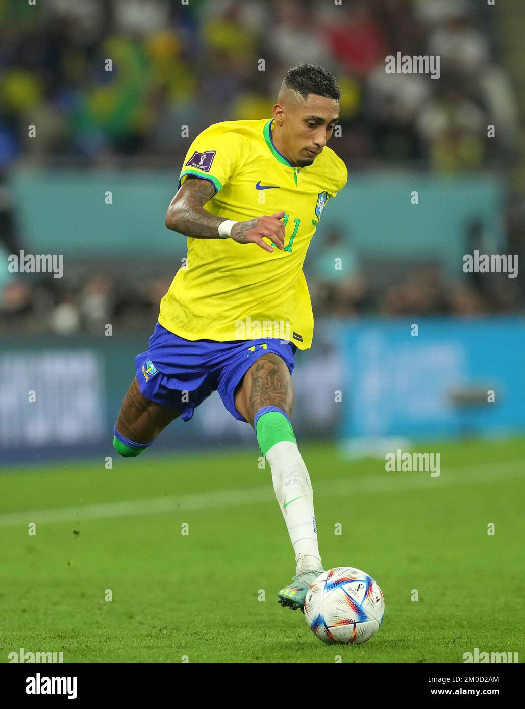 Brazil's Raphinha during the FIFA World Cup Round of Sixteen match at ...