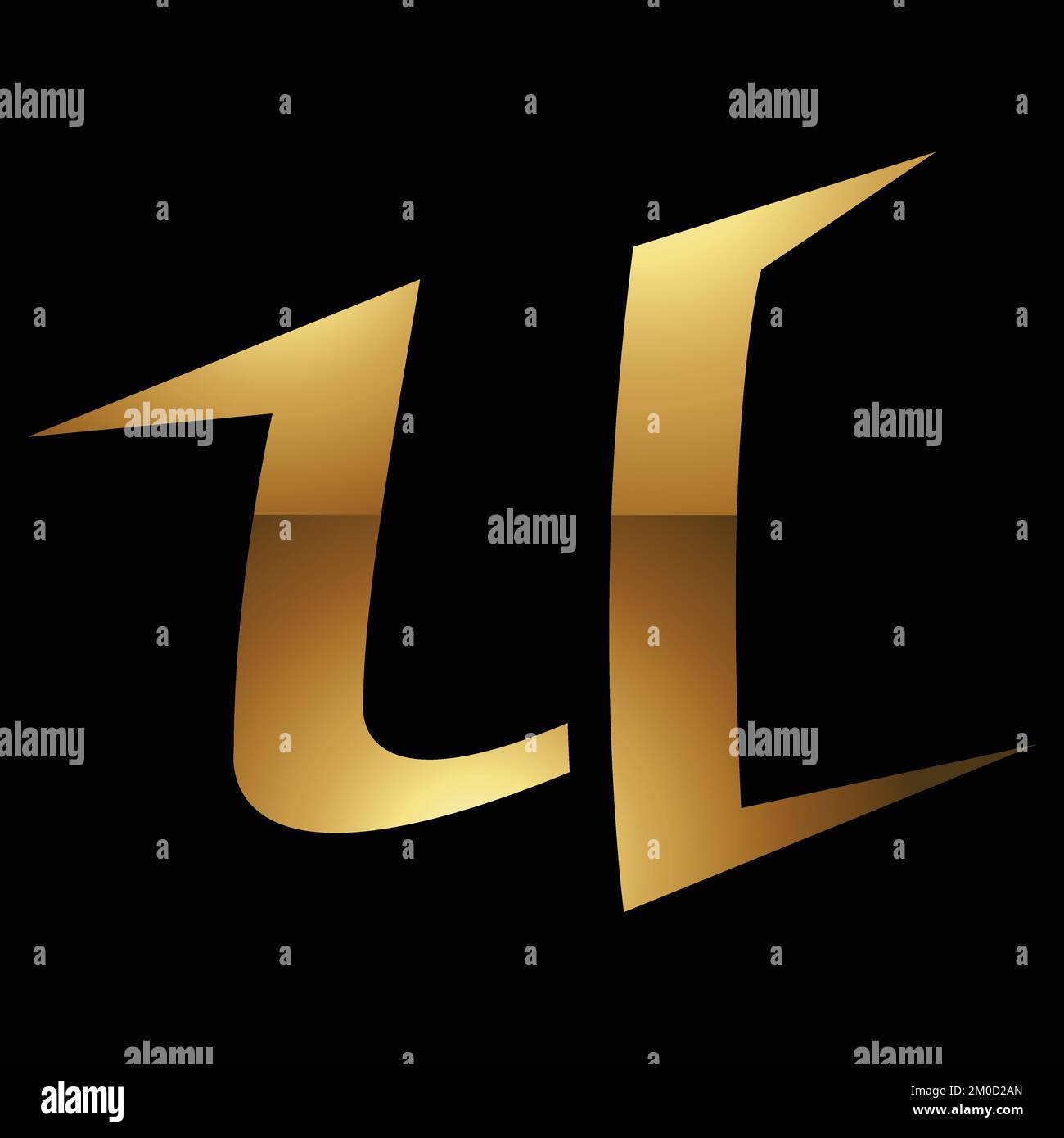 Golden Letter U Symbol on a Black Background - Icon 9 Stock Vector ...