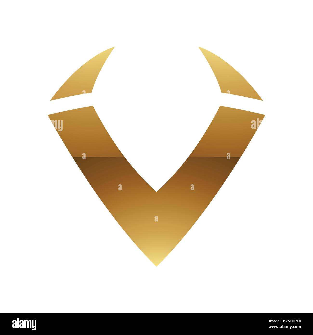 Golden Letter V Symbol on a White Background - Icon 8 Stock Vector ...