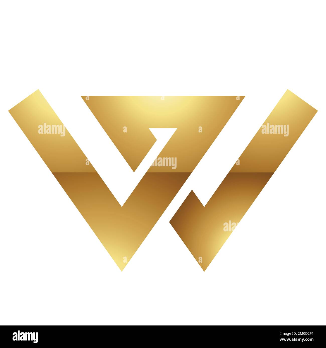 Golden Letter W Symbol on a White Background - Icon 7 Stock Vector ...