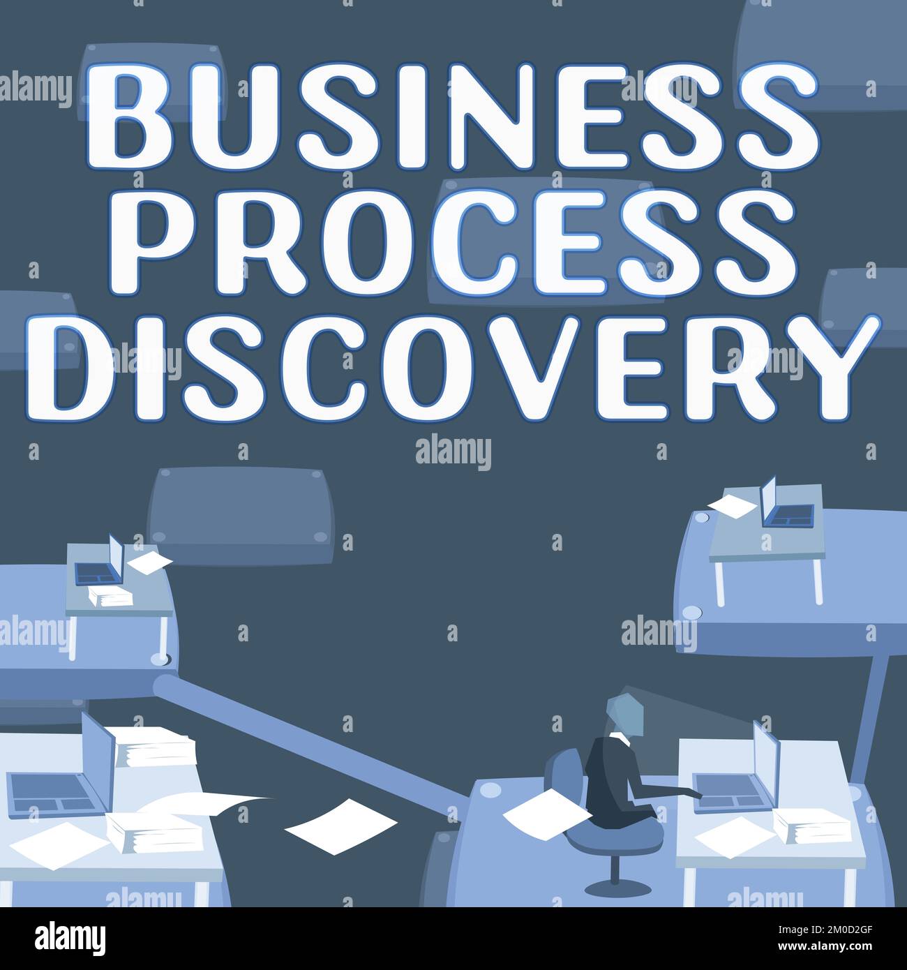 Sign displaying Business Process Discovery. Business overview ...