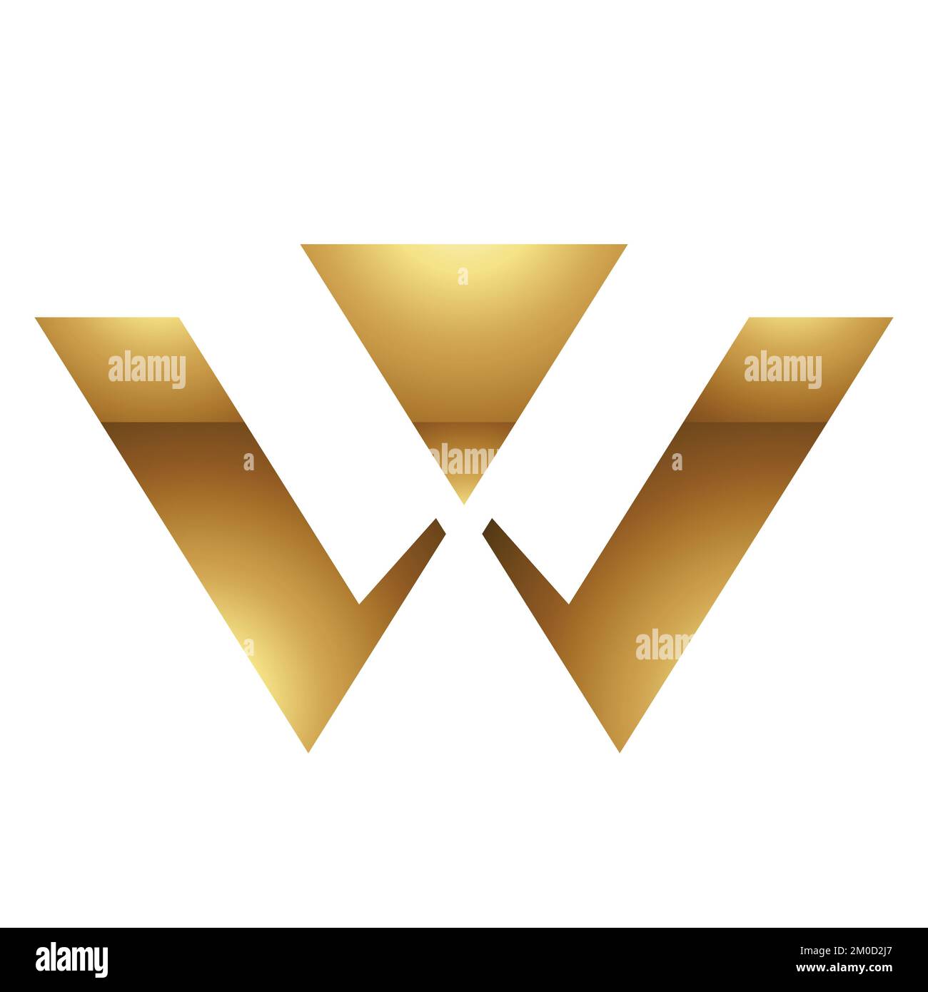 Golden Letter W Symbol on a White Background - Icon 9 Stock Vector ...