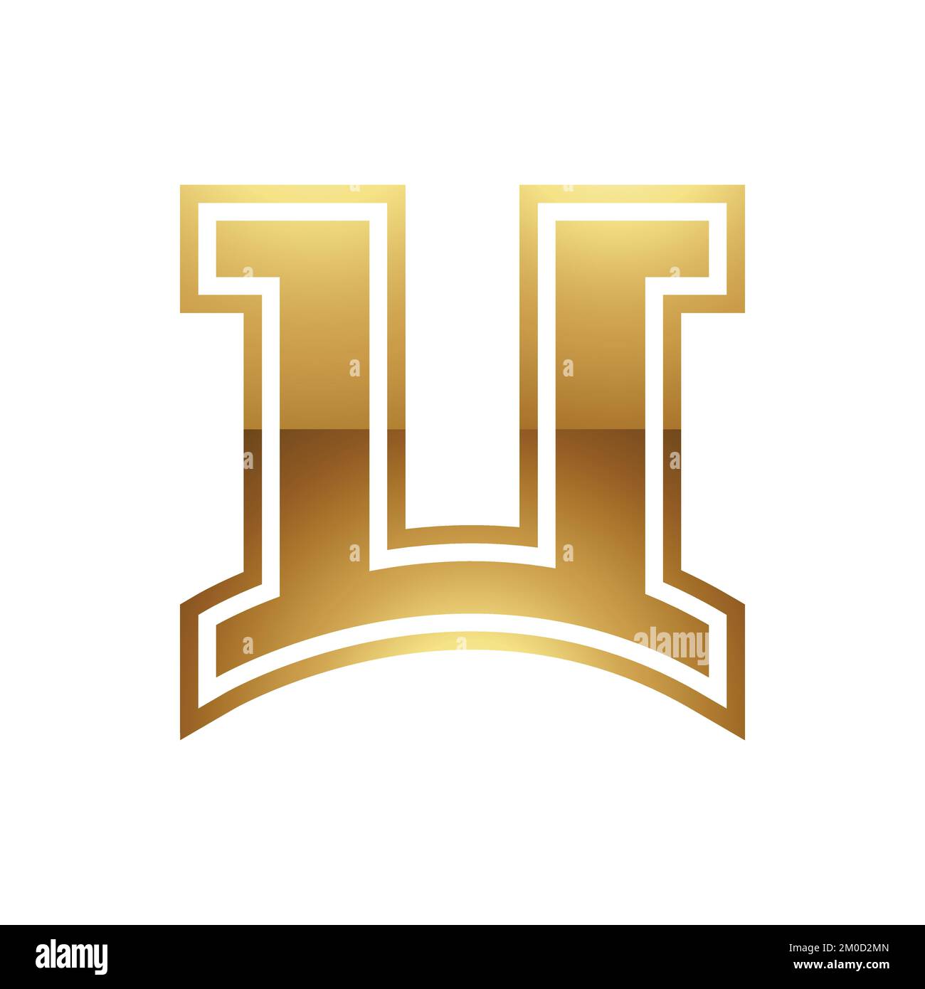 Golden Letter U Symbol on a White Background - Icon 4 Stock Vector ...