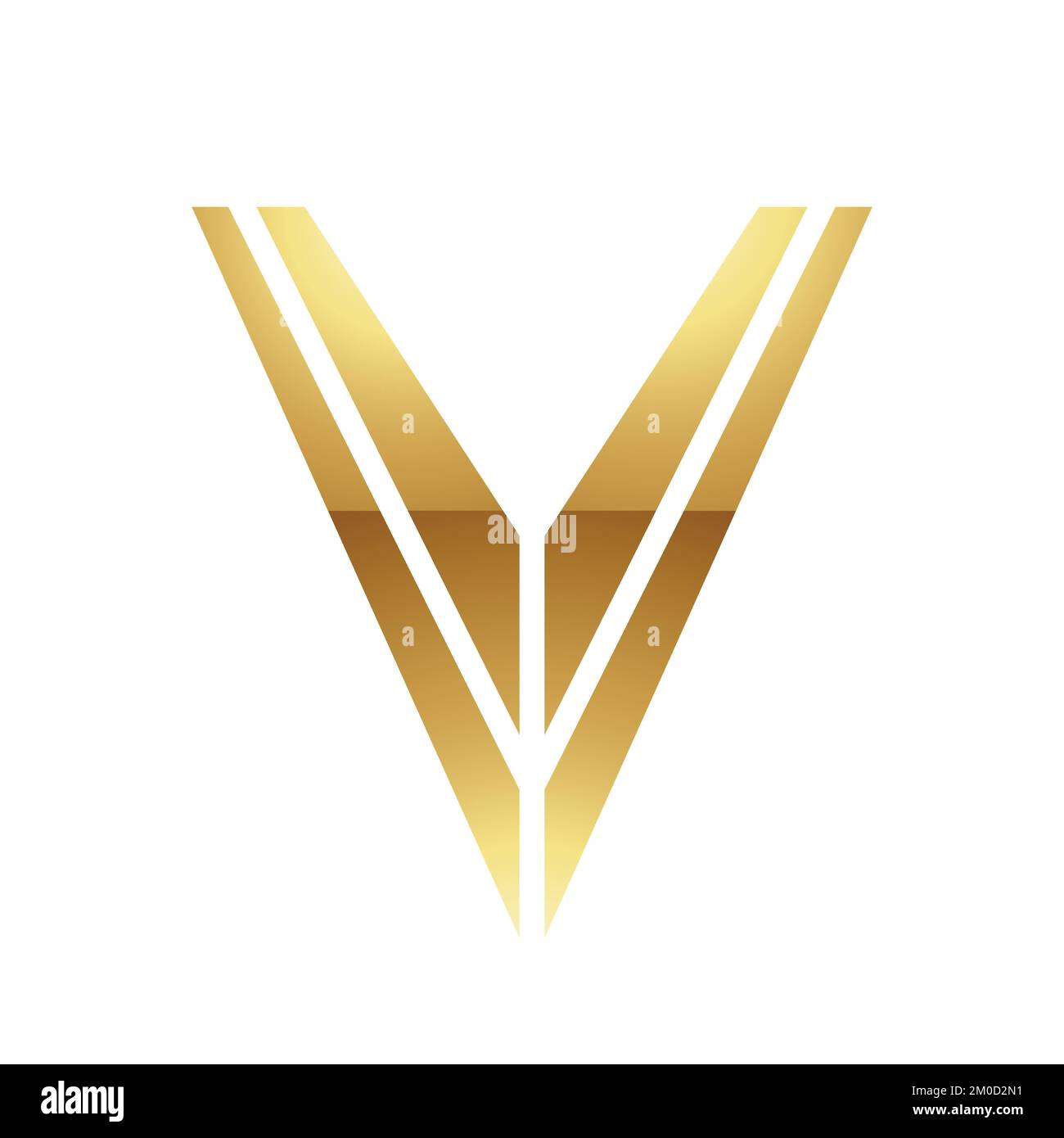 Golden Letter V Symbol on a White Background - Icon 5 Stock Vector ...