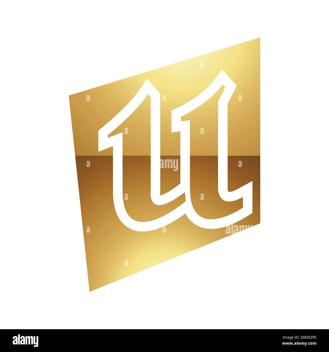 Golden Letter U Symbol on a White Background - Icon 2 Stock Vector ...