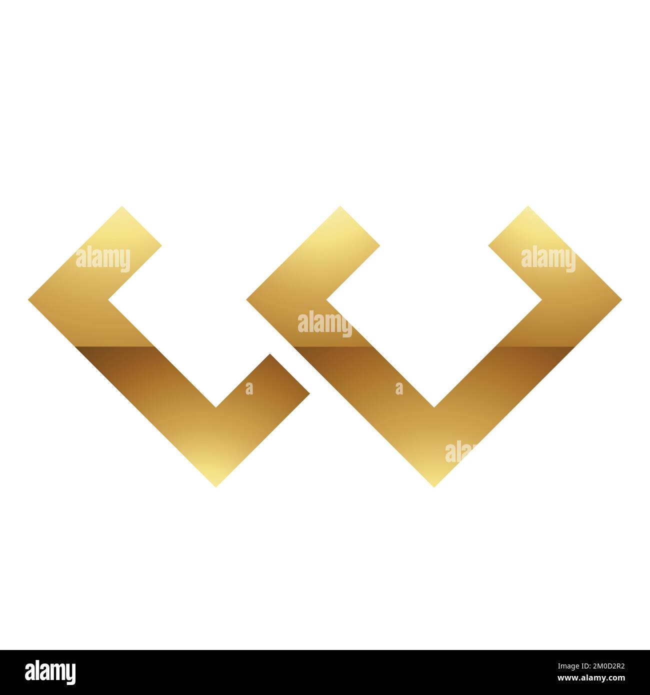 Golden Letter W Symbol on a White Background - Icon 2 Stock Vector ...