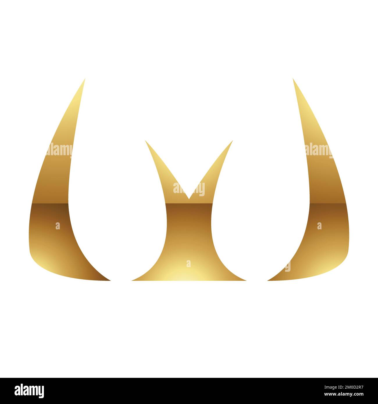 Golden Letter W Symbol on a White Background - Icon 8 Stock Vector ...