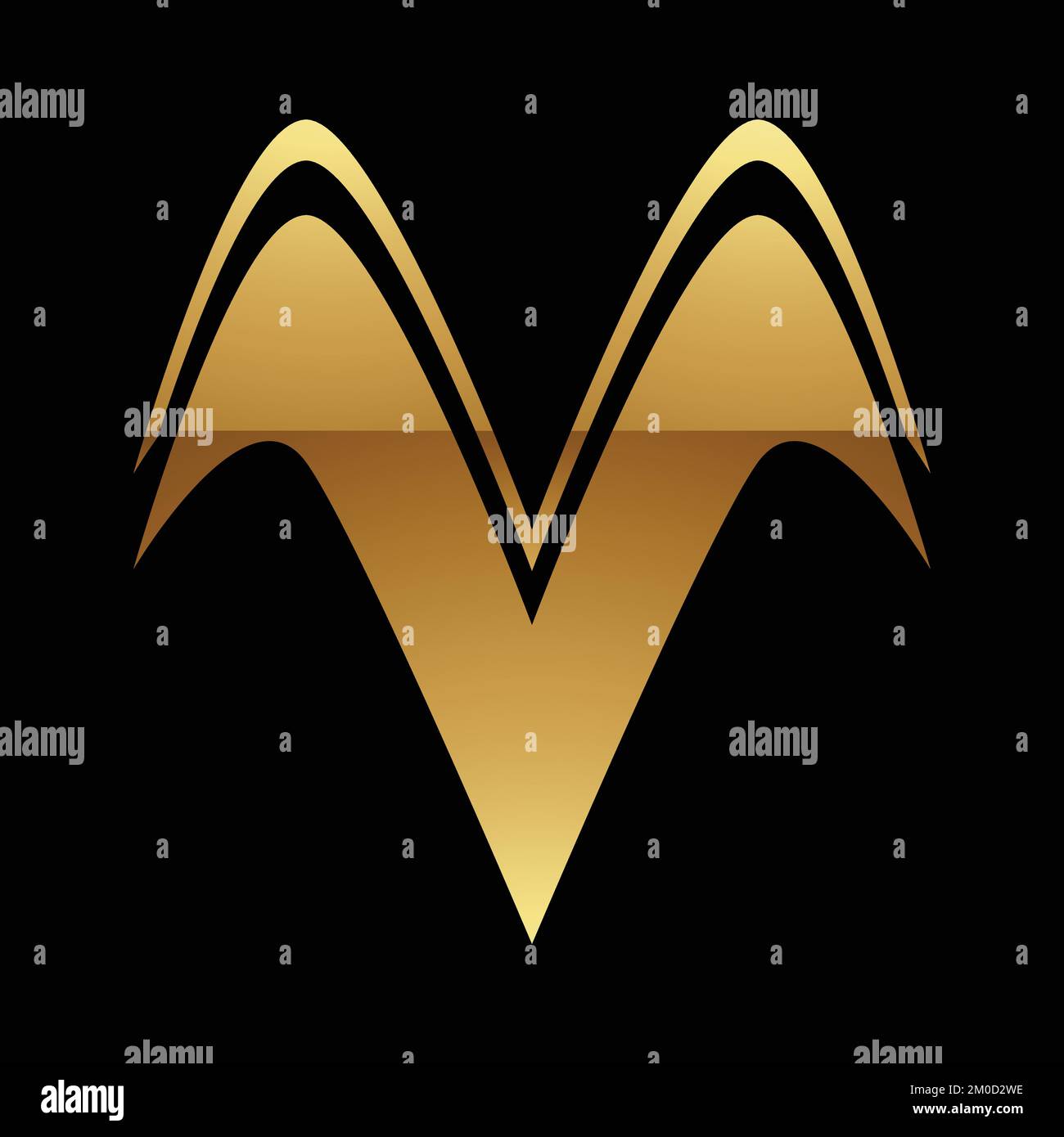 Golden Letter V Symbol on a Black Background - Icon 7 Stock Vector ...
