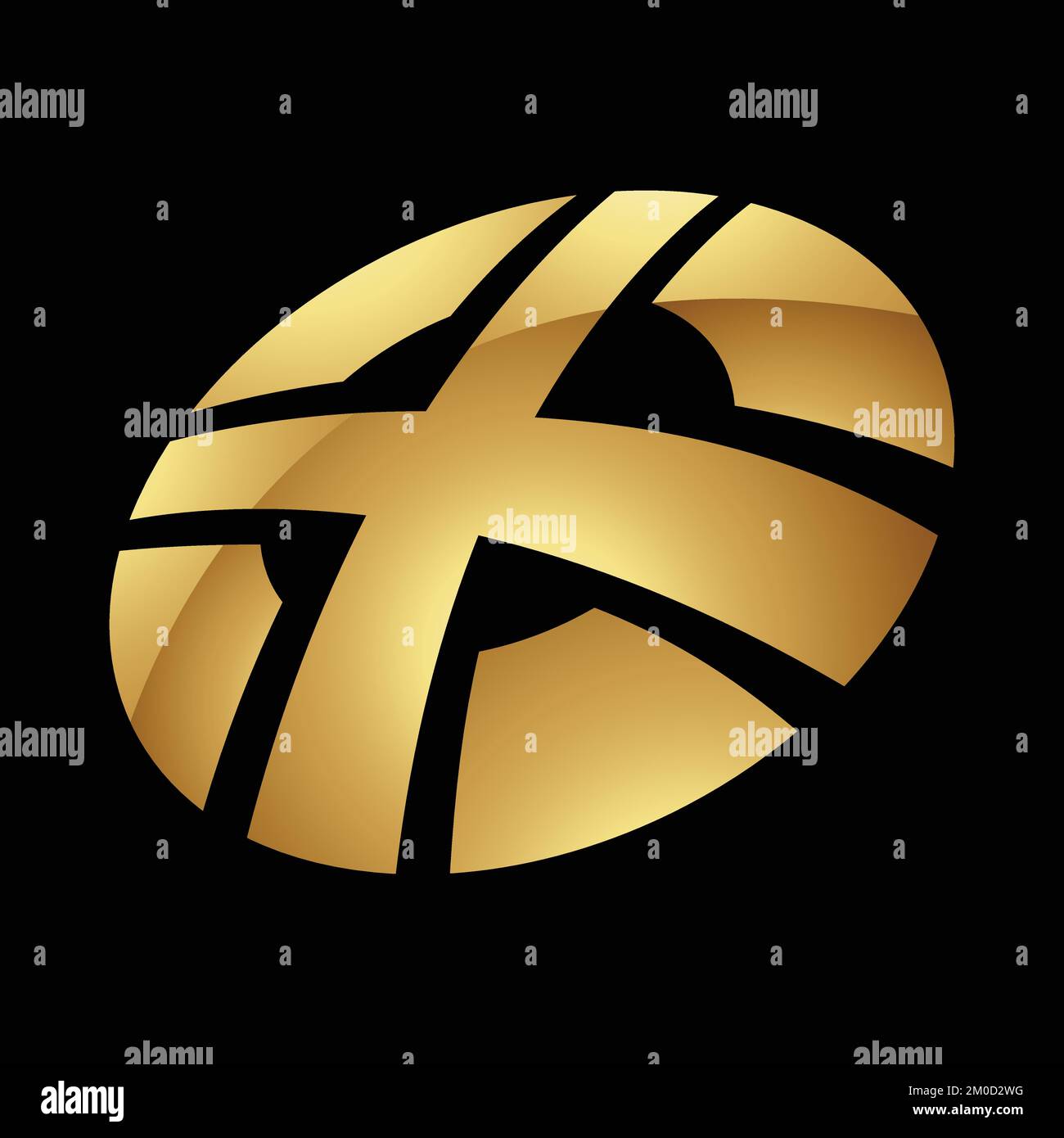 Golden Letter X Symbol on a Black Background - Icon 3 Stock Vector ...