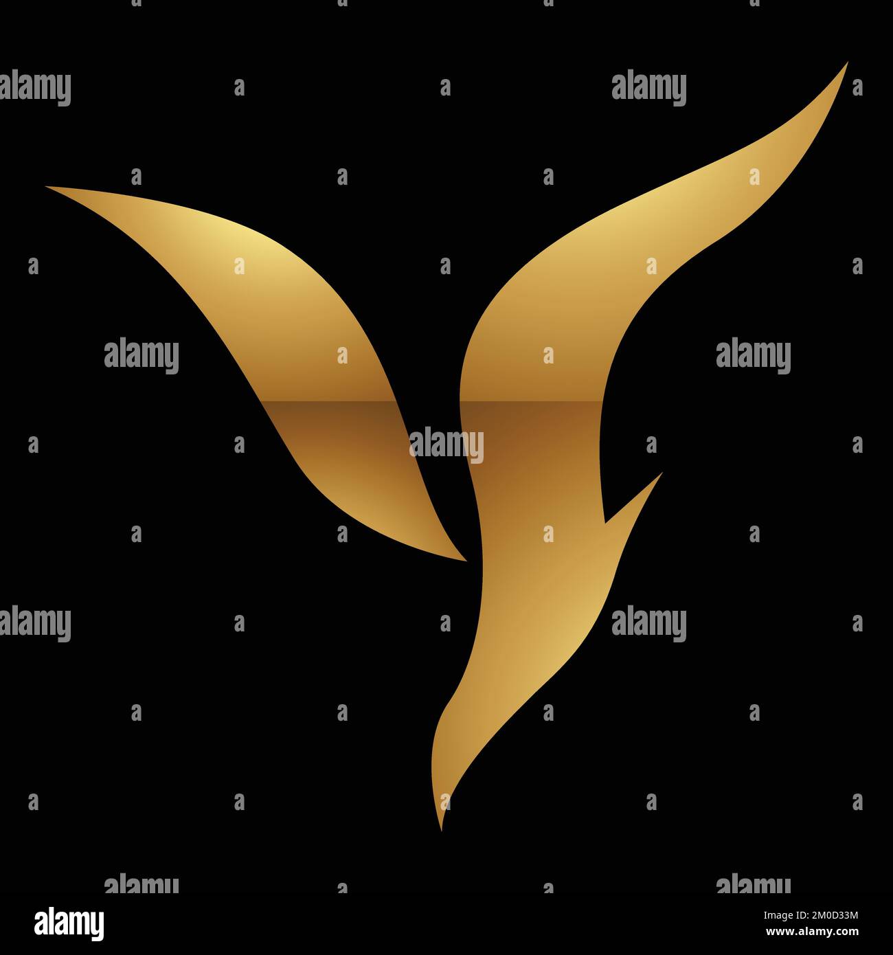 Golden Letter Y Symbol on a Black Background - Icon 5 Stock Vector ...