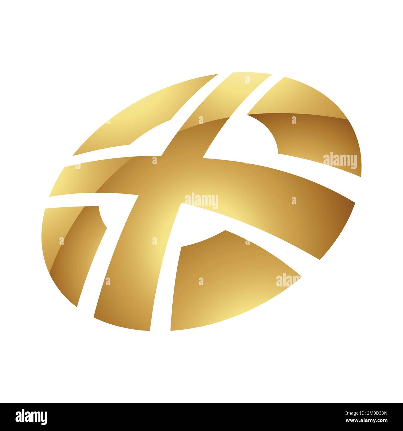 Golden Letter X Symbol on a White Background - Icon 3 Stock Vector ...