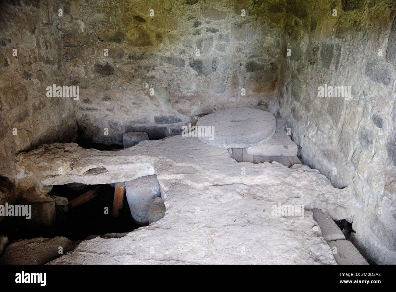 The Roman thermal baths Sas Presones of mediavel village of Rebeccu ...