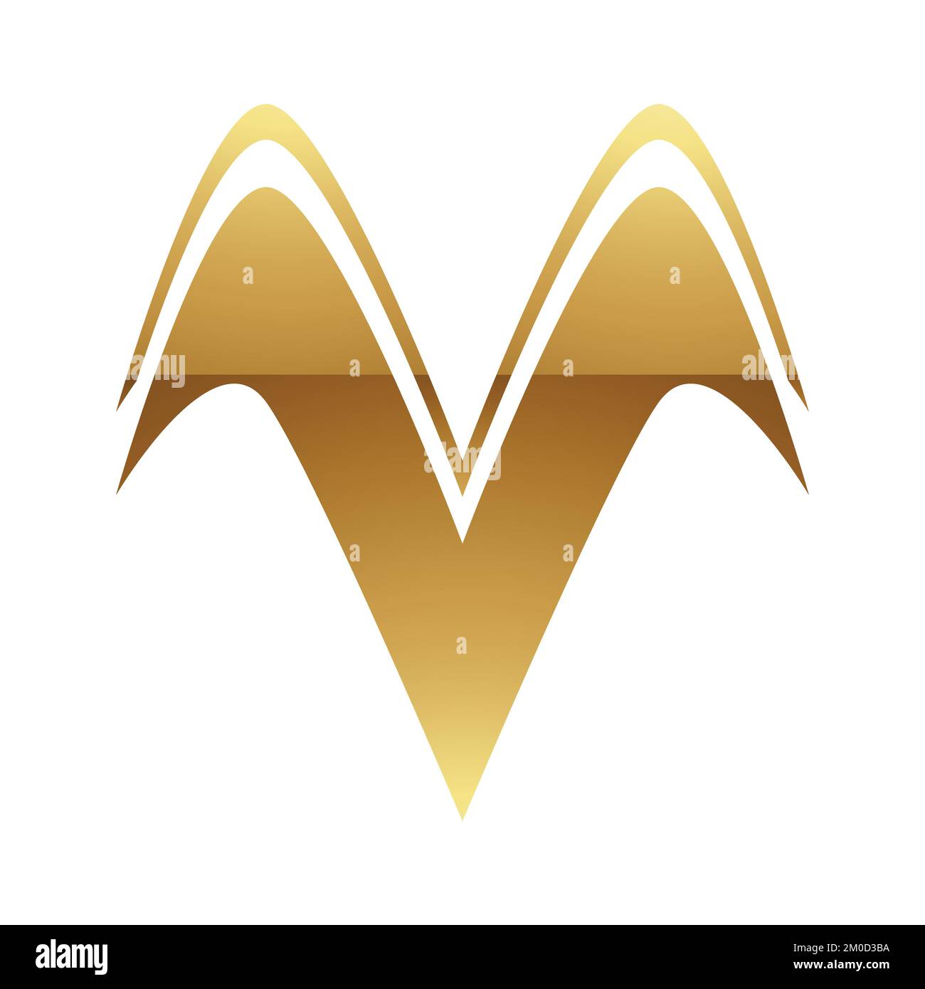 Golden Letter V Symbol on a White Background - Icon 7 Stock Vector ...