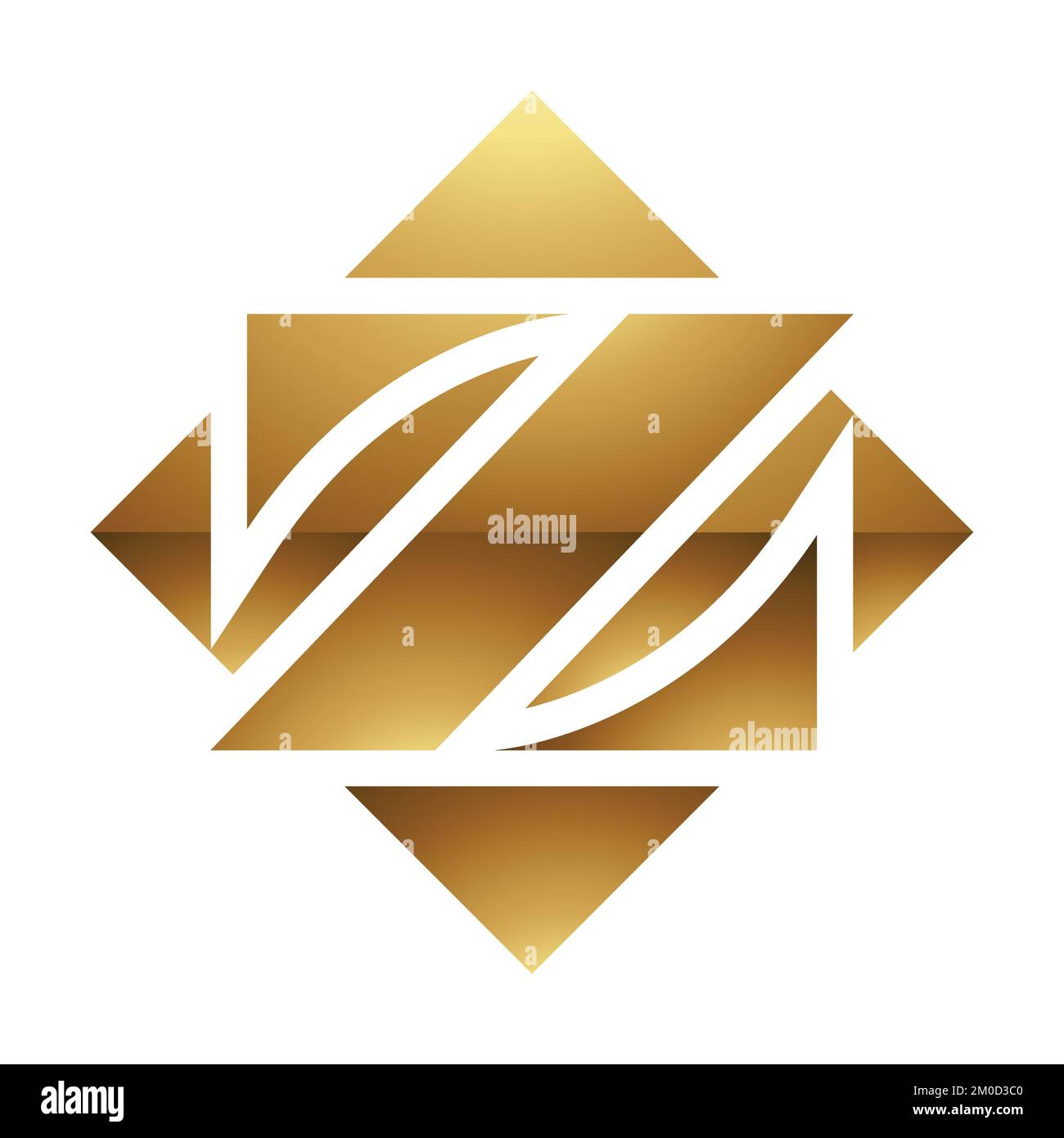 Golden Letter Z Symbol on a White Background - Icon 8 Stock Vector ...