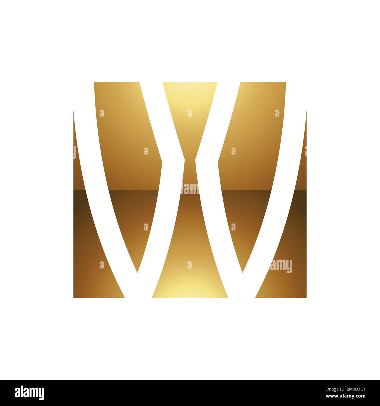 Golden Letter W Symbol on a White Background - Icon 6 Stock Vector ...