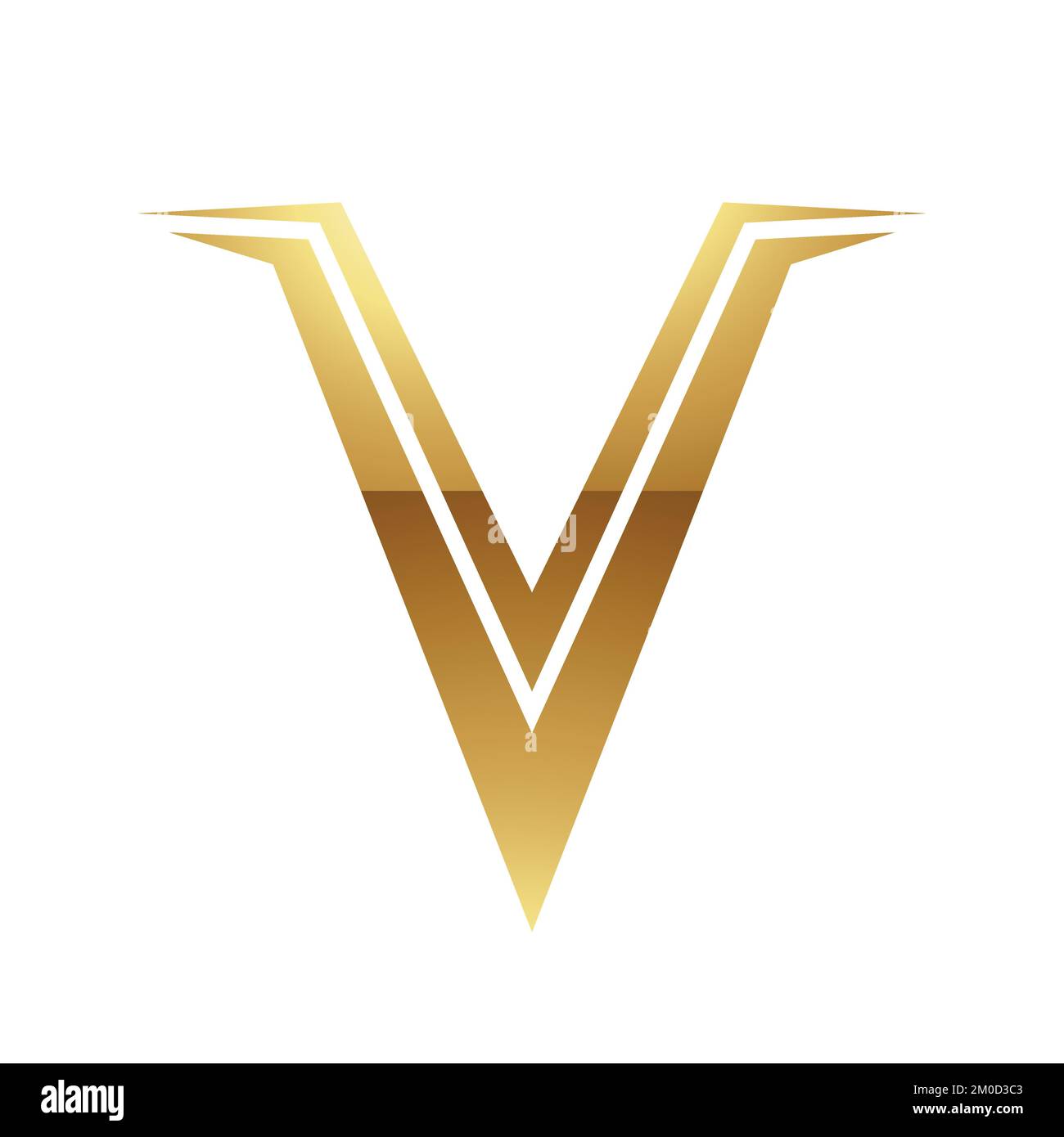 Golden Letter V Symbol on a White Background - Icon 2 Stock Vector ...