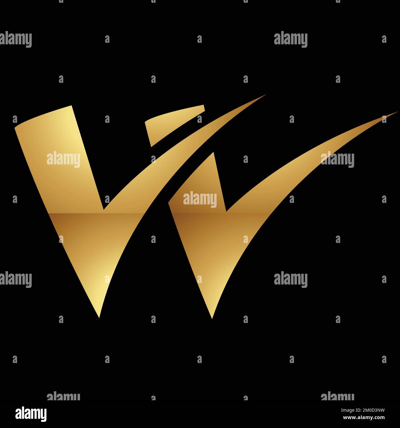 Golden Letter W Symbol on a Black Background - Icon 1 Stock Vector ...