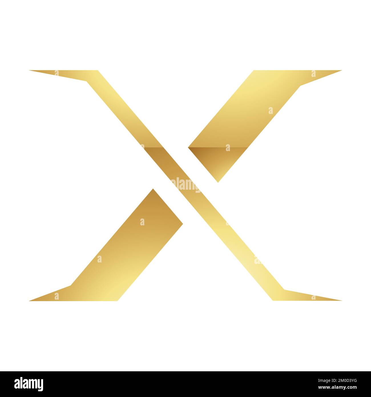 Golden Letter X Symbol on a White Background - Icon 1 Stock Vector ...