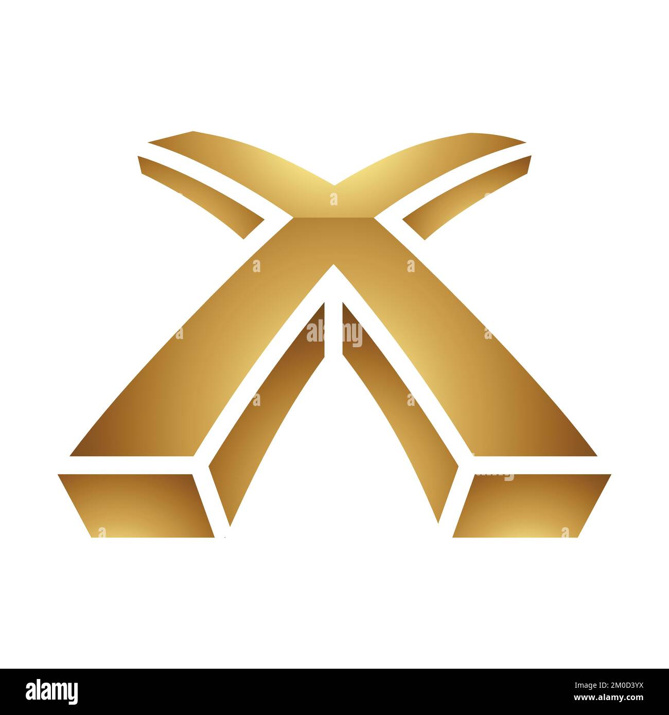 Golden Letter X Symbol on a White Background - Icon 5 Stock Vector ...
