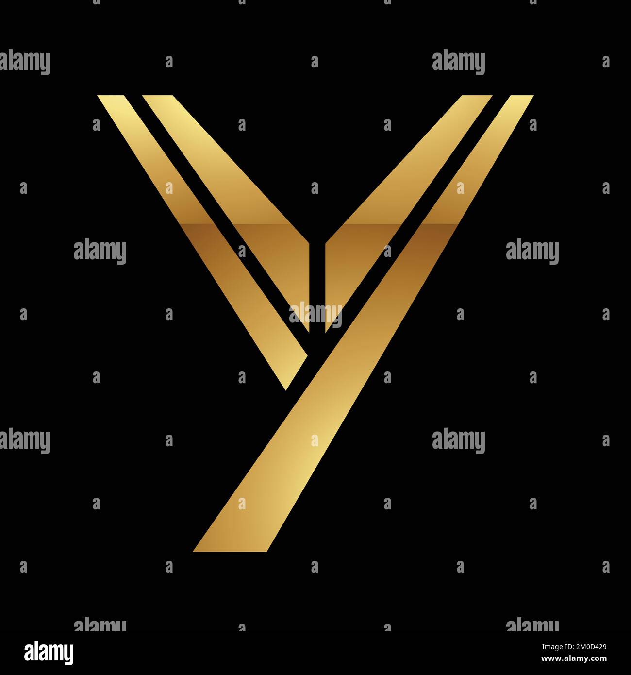 Golden Letter Y Symbol on a Black Background - Icon 4 Stock Vector ...
