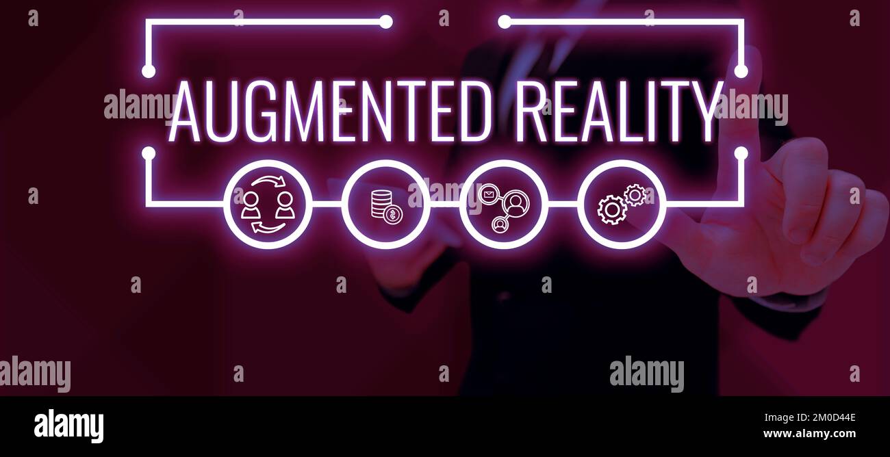 Conceptual display Augmented Reality. Conceptual photo technology that ...