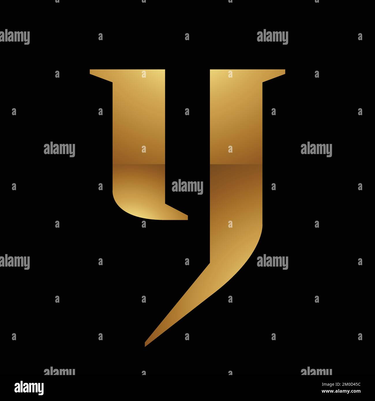 Golden Letter Y Symbol on a Black Background - Icon 7 Stock Vector ...