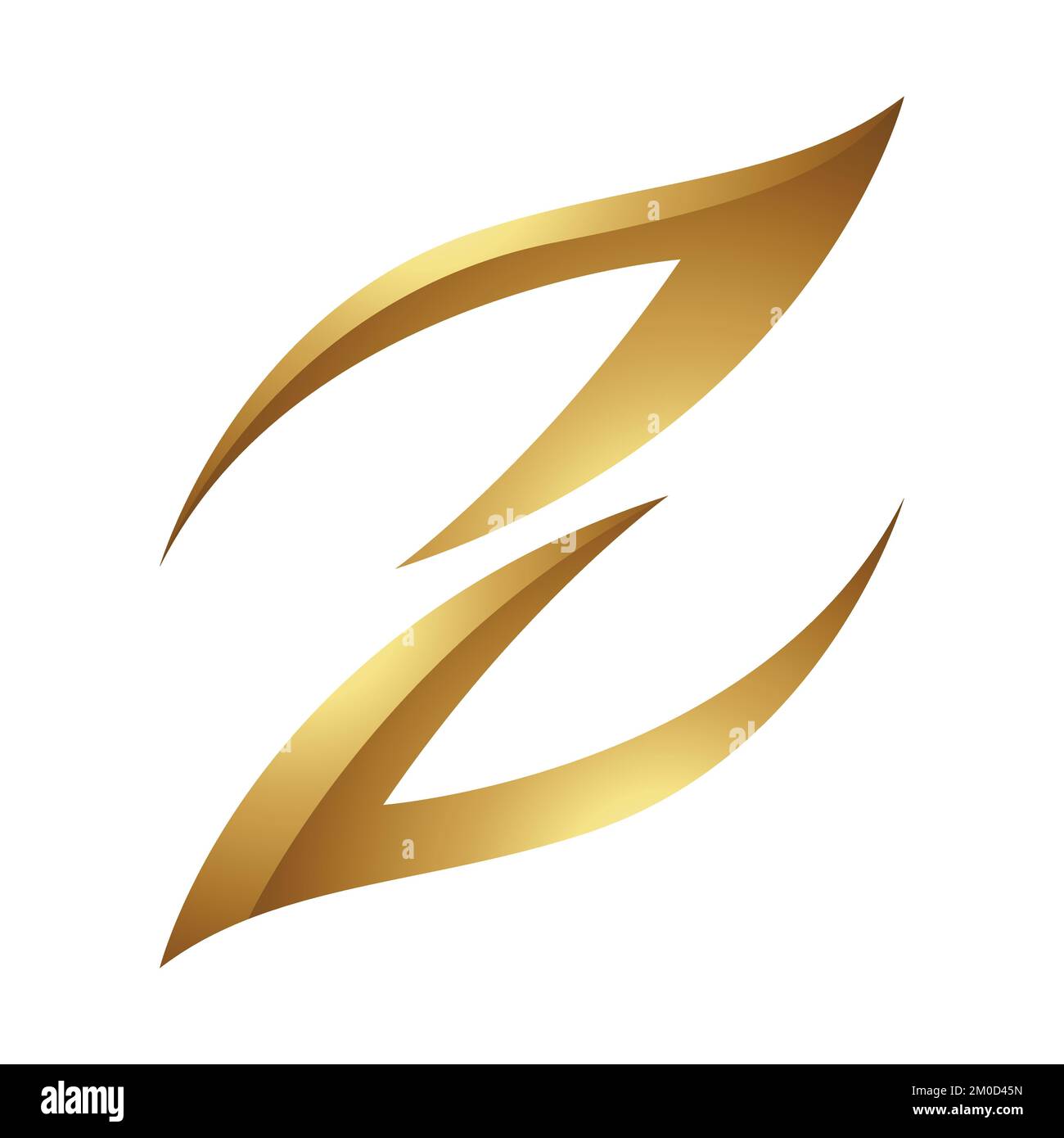 Golden Letter Z Symbol on a White Background - Icon 6 Stock Vector ...