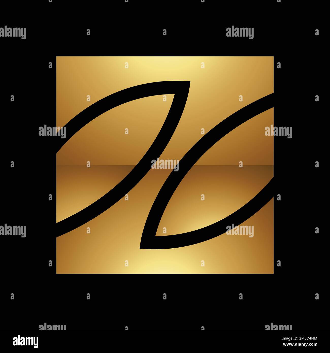 Golden Letter Z Symbol on a Black Background - Icon 9 Stock Vector ...