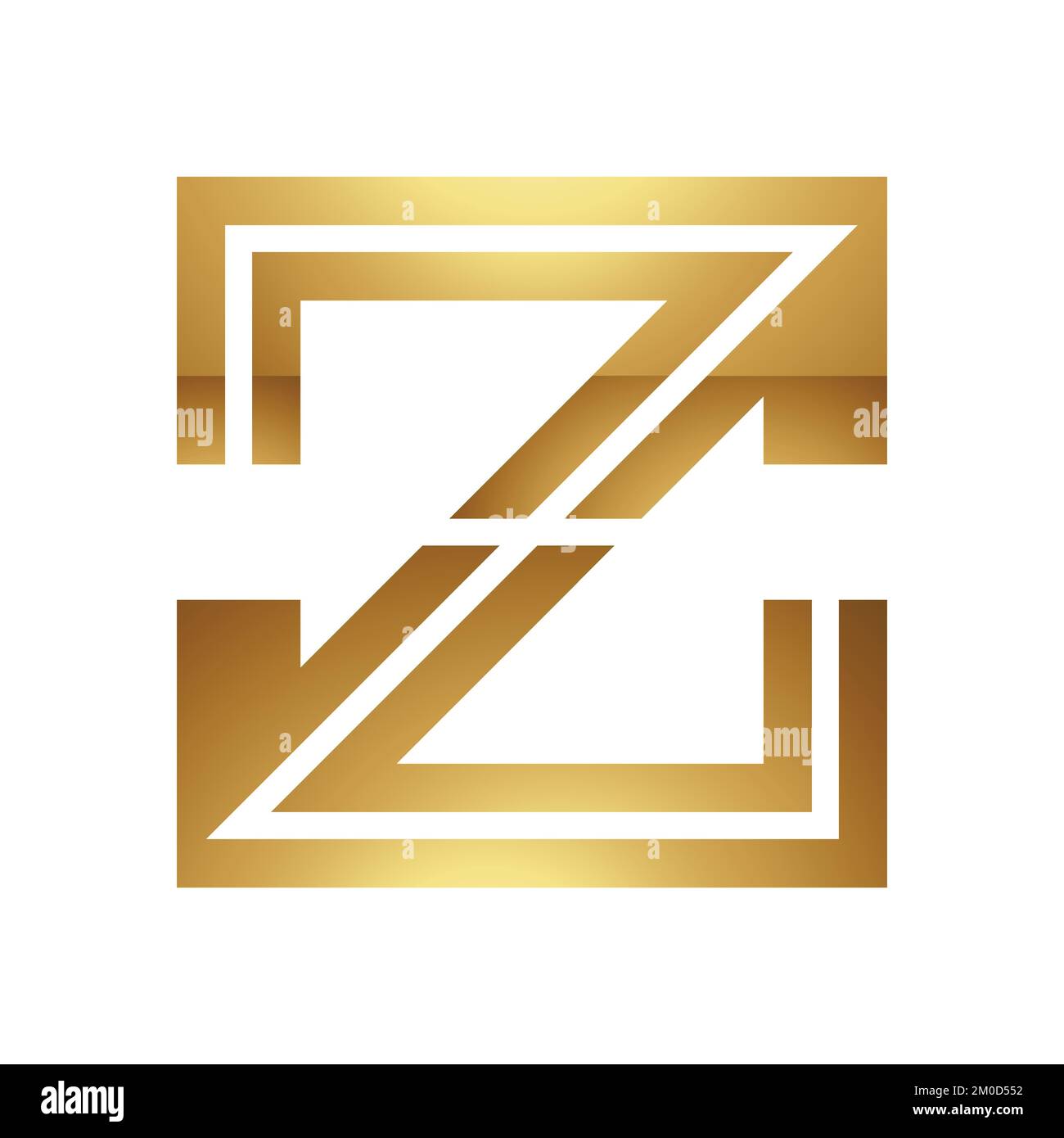 Golden Letter Z Symbol on a White Background - Icon 4 Stock Vector ...