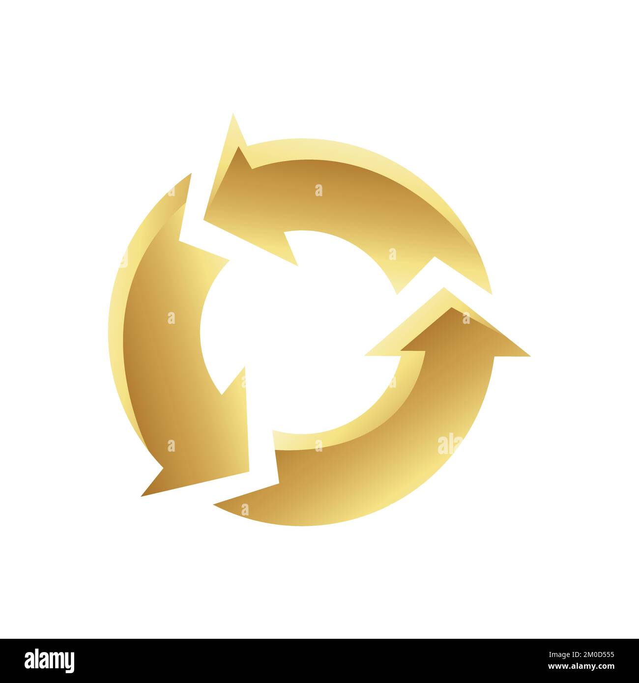 Golden Round Recycling Symbol on a White Background Stock Vector Image ...