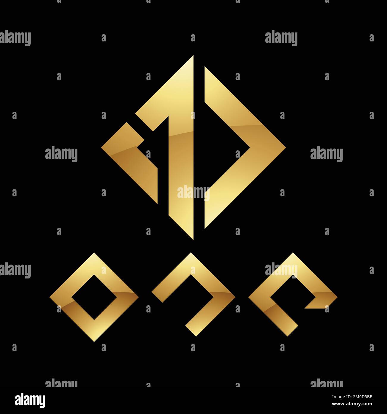 Golden Symbol for Number 1 on a Black Background - Icon 7 Stock Vector ...
