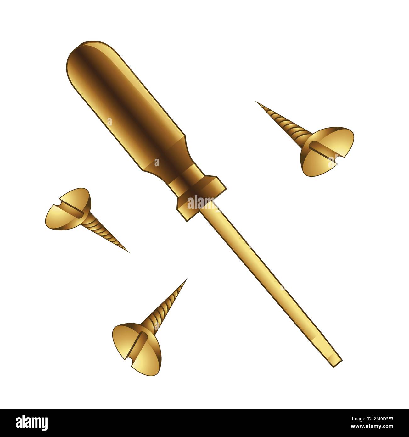 Golden screw cartoon hi-res stock photography and images - Alamy