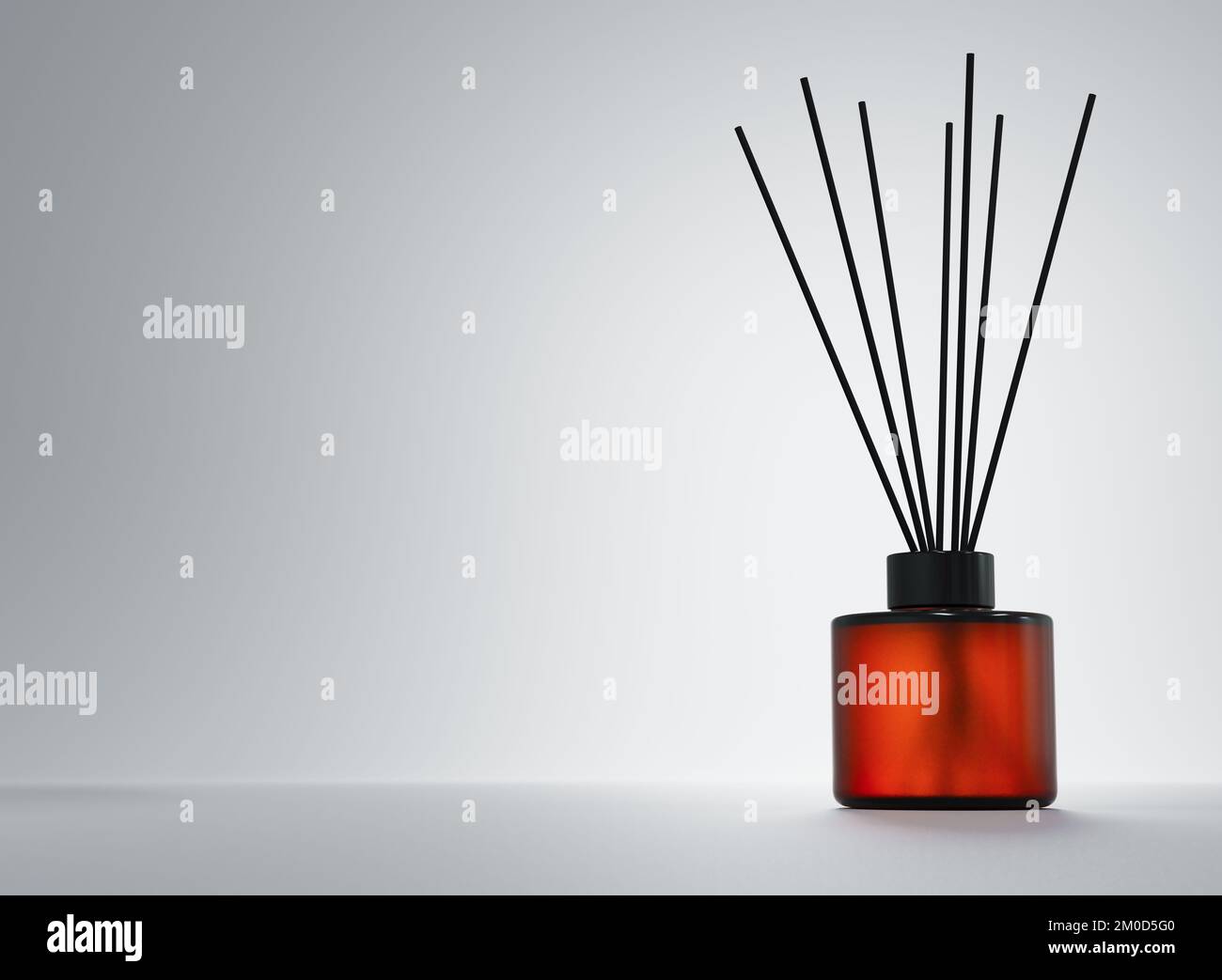 Aroma diffuser brown glass bottle with cap and sticks 3D render Stock ...