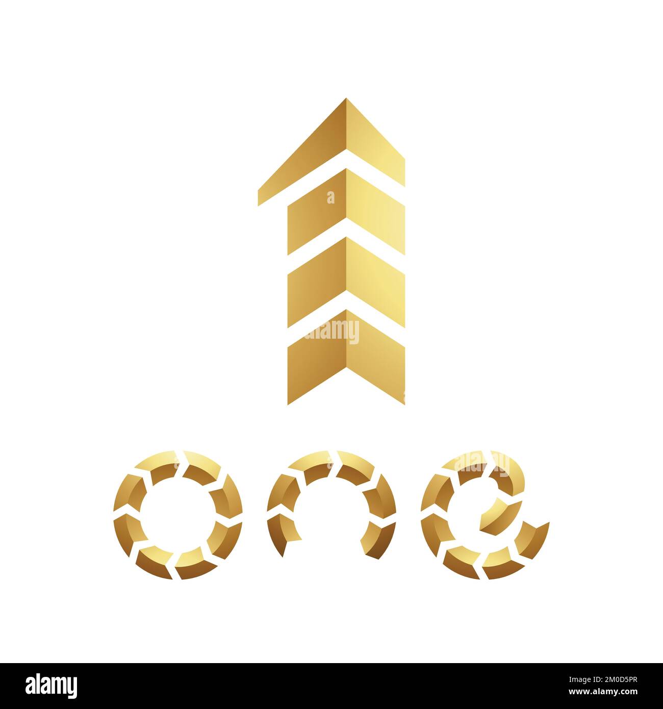 Golden Symbol for Number 1 on a White Background - Icon 8 Stock Vector ...
