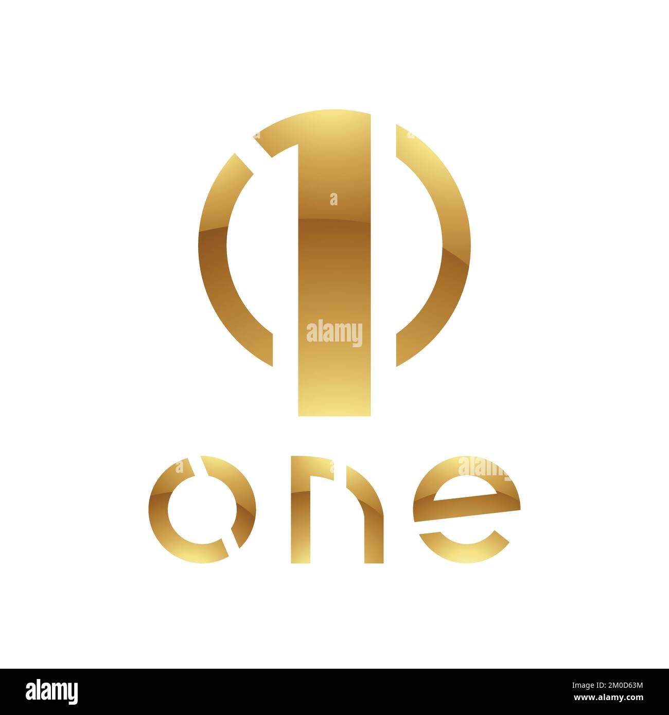 Golden Symbol for Number 1 on a White Background - Icon 2 Stock Vector ...