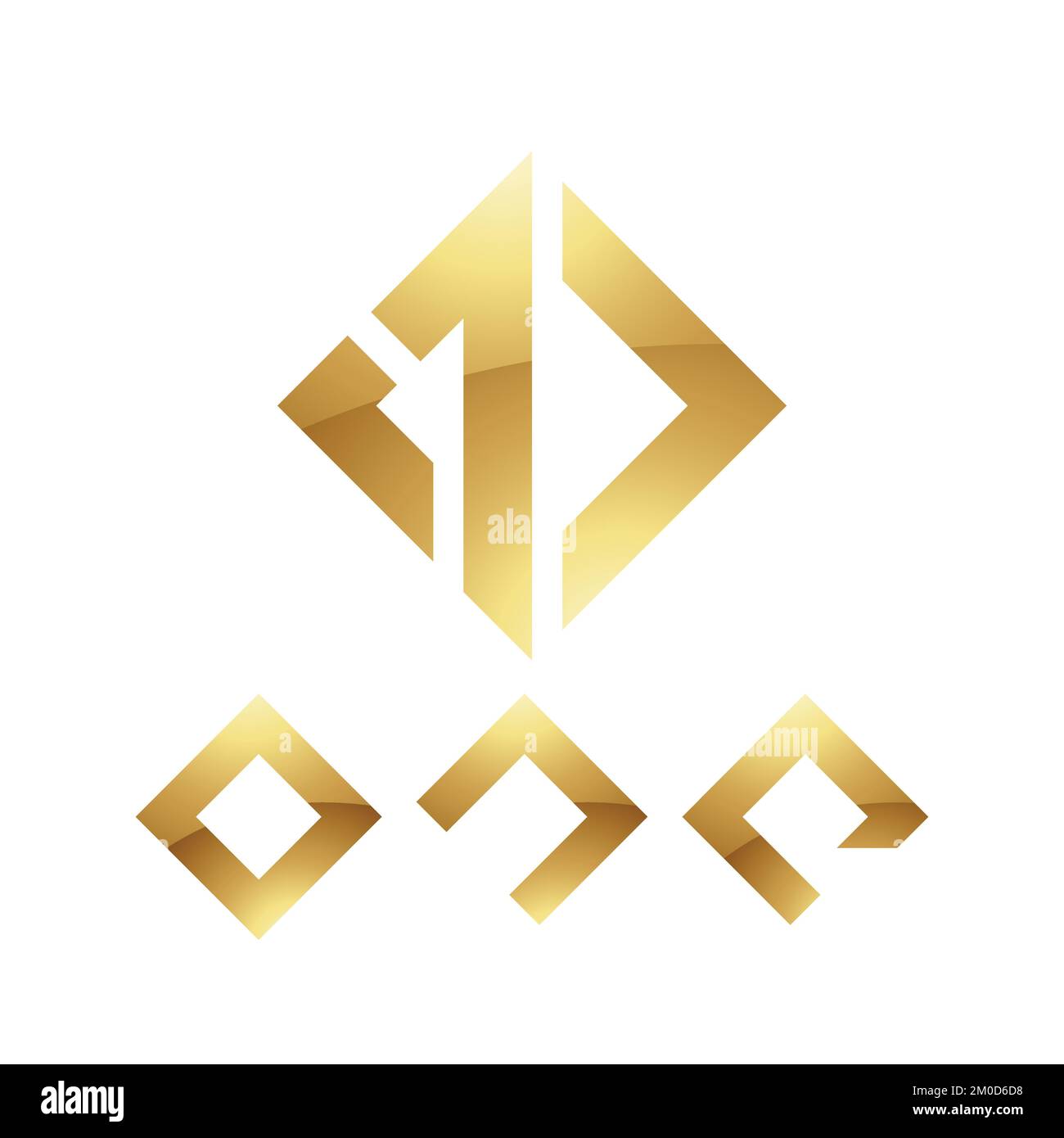 Golden Symbol for Number 1 on a White Background - Icon 7 Stock Vector ...