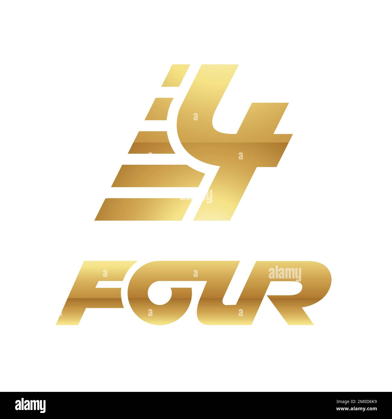 Golden Symbol for Number 4 on a White Background - Icon 4 Stock Vector ...