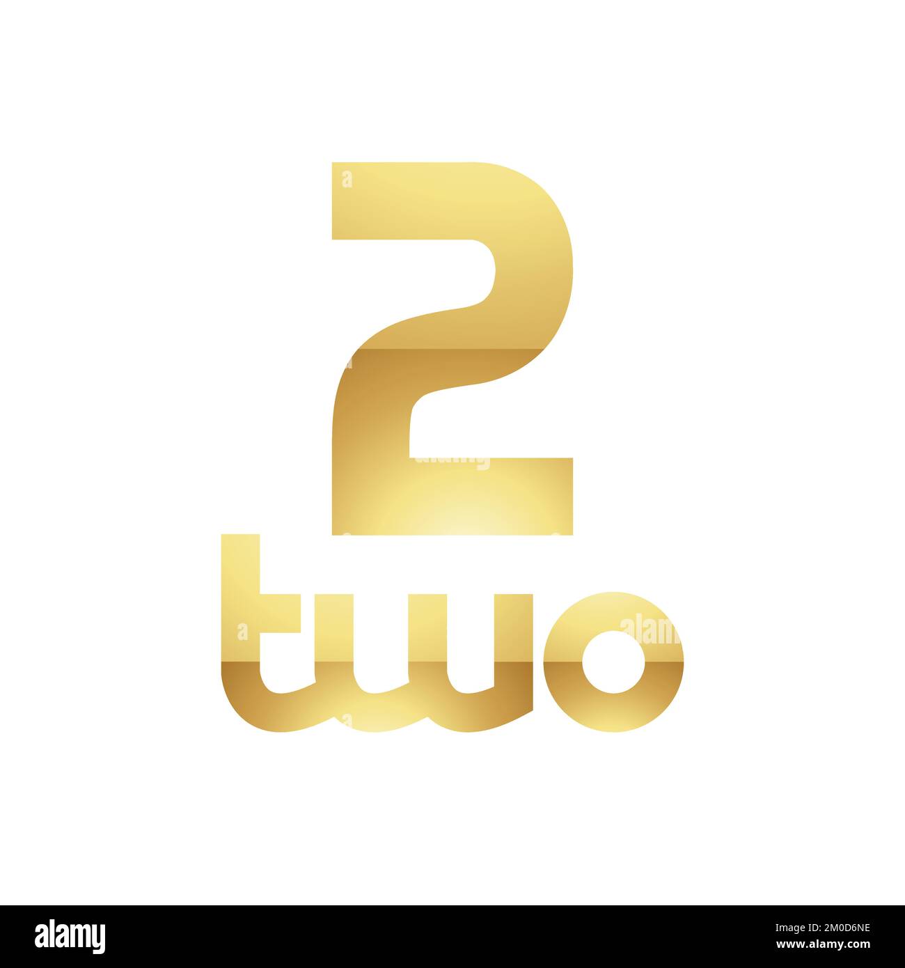 Golden Symbol for Number 2 on a White Background - Icon 3 Stock Vector ...