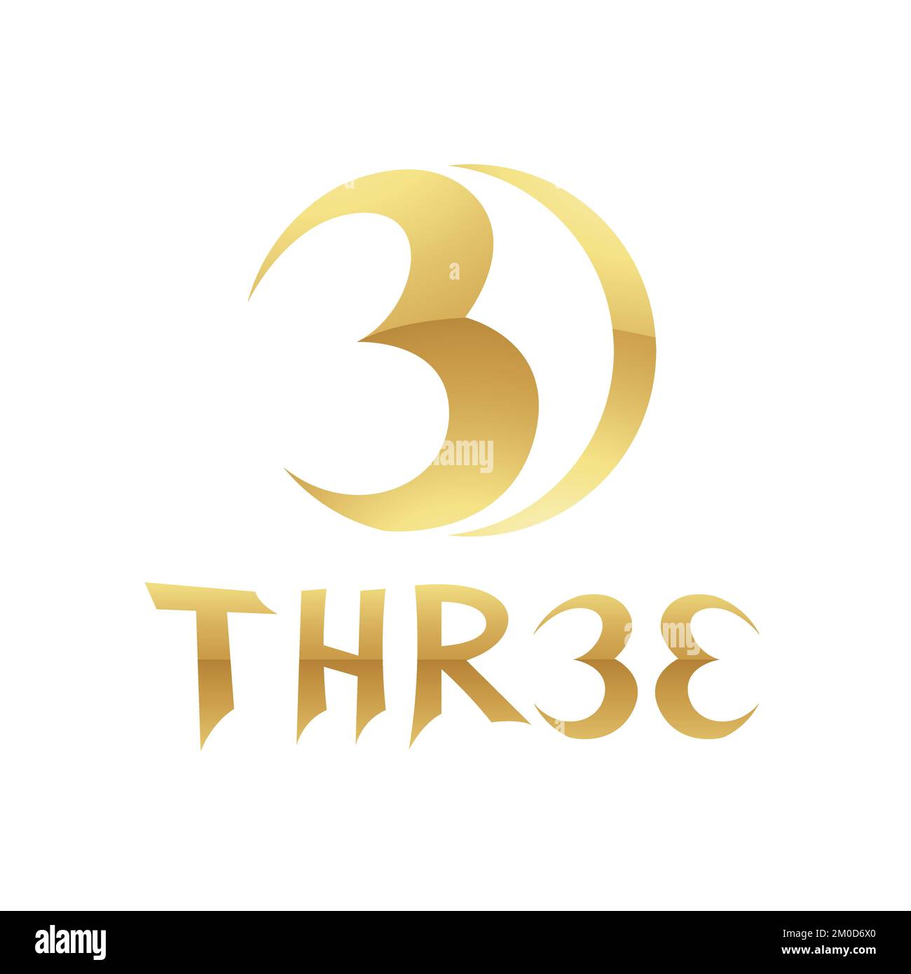 Golden Symbol for Number 3 on a White Background - Icon 3 Stock Vector ...