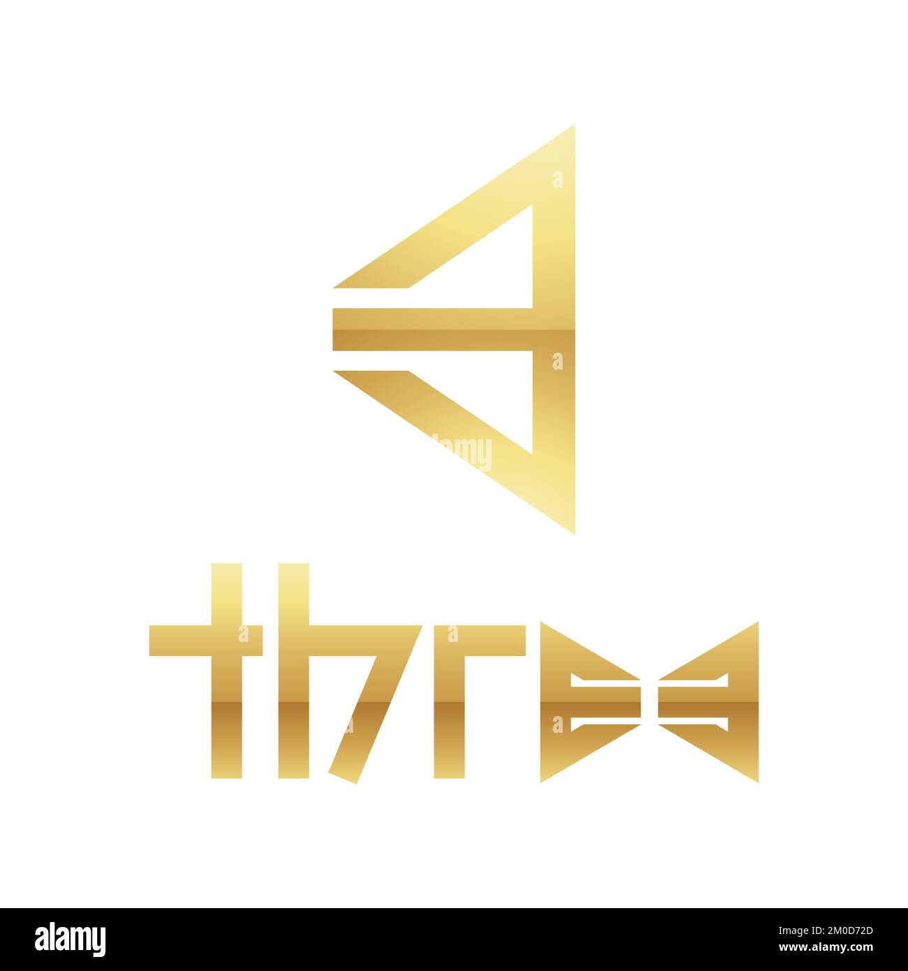 Golden Symbol for Number 3 on a White Background - Icon 6 Stock Vector ...